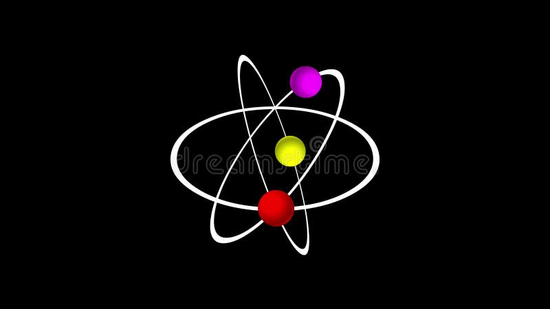 Spinning Molecules in Orbits Motion Graphics with Plain Black ...
