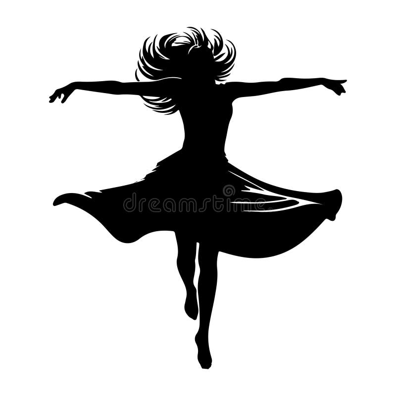 Spinning with Open Arms Silhouette Stock Vector - Illustration of ...