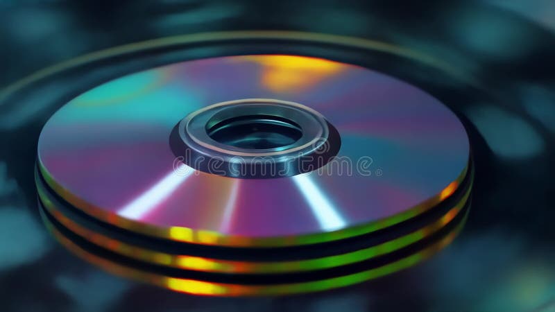 Spinning Optical Disc Reflecting Colorful Data Streams on Circuit Board ...