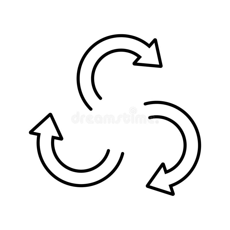Spinning Outside Triple Arrow Icon Design in Linear Style. Stock Vector ...