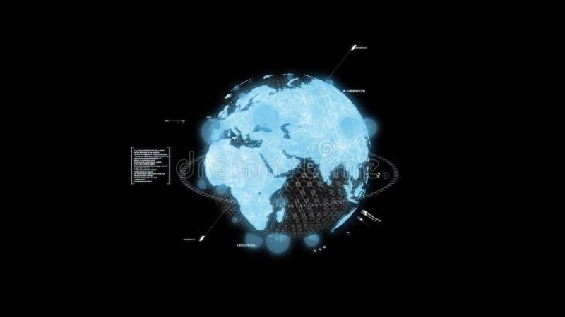 Spinning Planet Earth Hologram 3d Computer Generated Motion Background ...