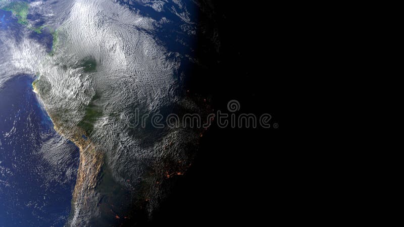 Spinning Planet Earth. Space View. 3D Render. Stock Illustration ...