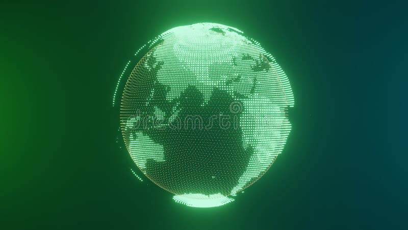 Spinning Planet Earth. Technology Illustration. Communication Concept ...