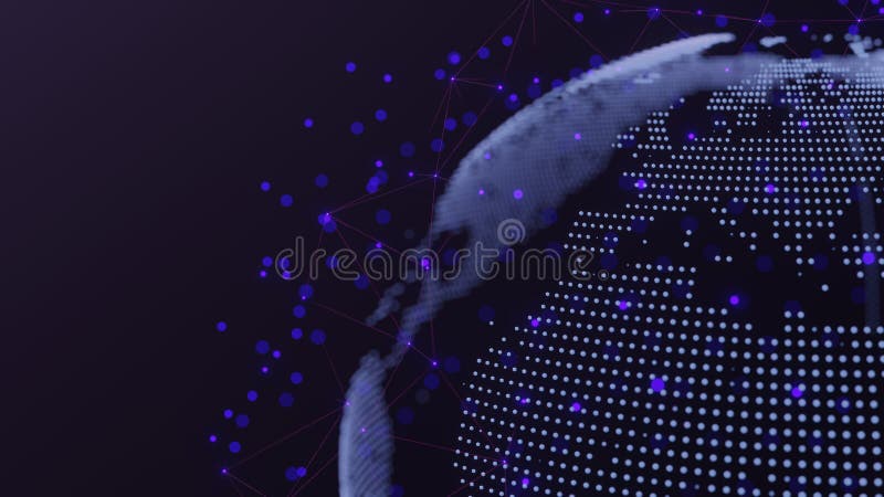 Spinning Planet Earth. Technology Communication Concept. 3d Render ...