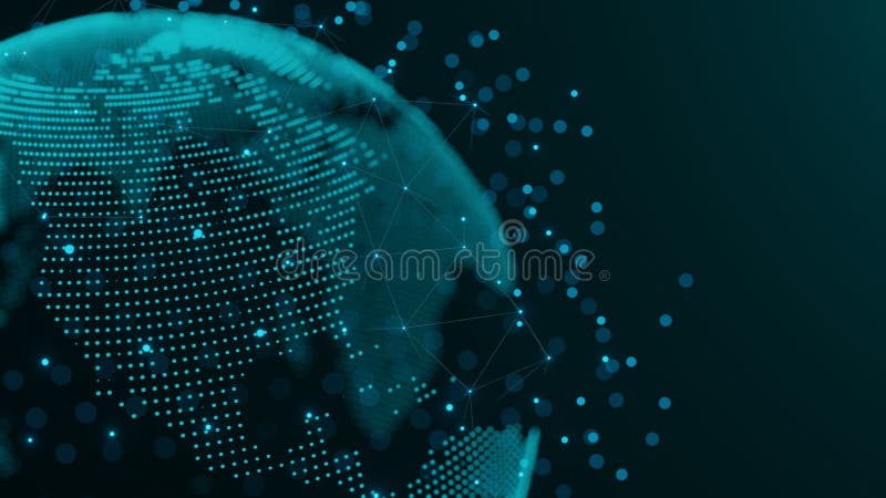 Spinning Planet Earth. Technology Communication Concept. 3d Render ...