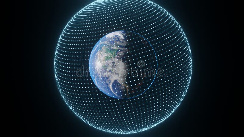 Spinning Planet Earth. Technology Illustration. Communication Concept ...