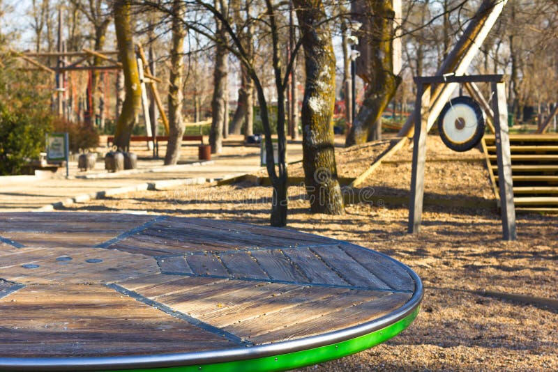 Spinning Platform Playground Stock Image - Image of swinging, pursuit ...