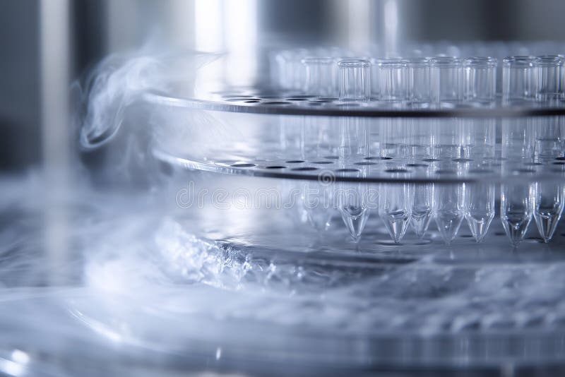 Spinning Rack of Test Tubes in Laboratory Setting Creates a Dynamic ...