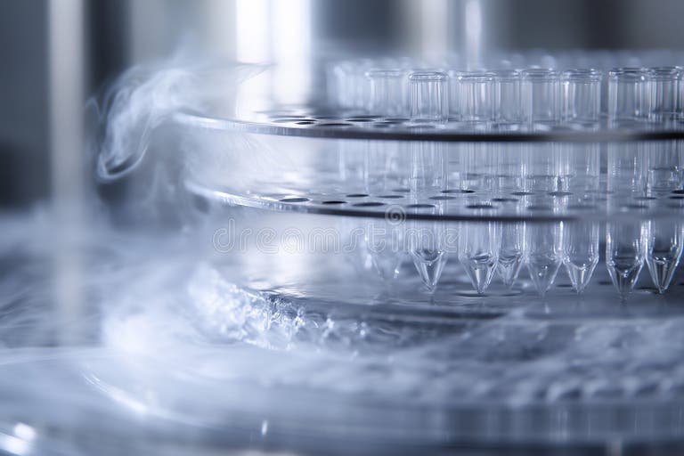Spinning Rack of Test Tubes in Laboratory Setting Creates a Dynamic ...