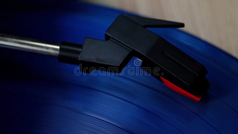Spinning Record Classic Retro Vinyl Record Player in Closeup. Stock ...