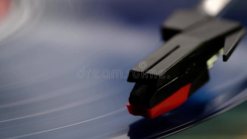Spinning Record Classic Retro Vinyl Record Player in Closeup. Stock ...