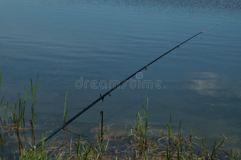 Spinning and Reel on the Summer Lake Stock Image - Image of equipment ...