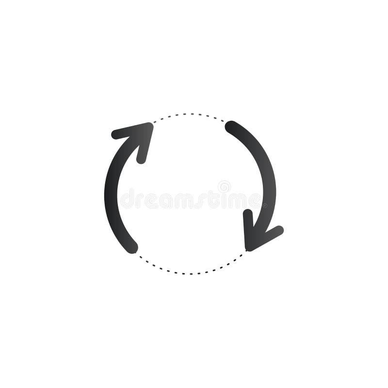 Spinning, Rotating Arrows in Dashed Circle. Loop, Reset Arrows. Vector ...
