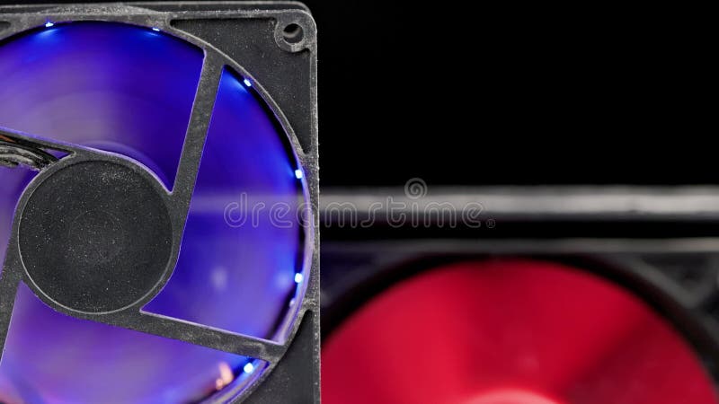 Spinning and Shaking Dusty 90 Mm Pc Fan Close-up with Flying Dust ...