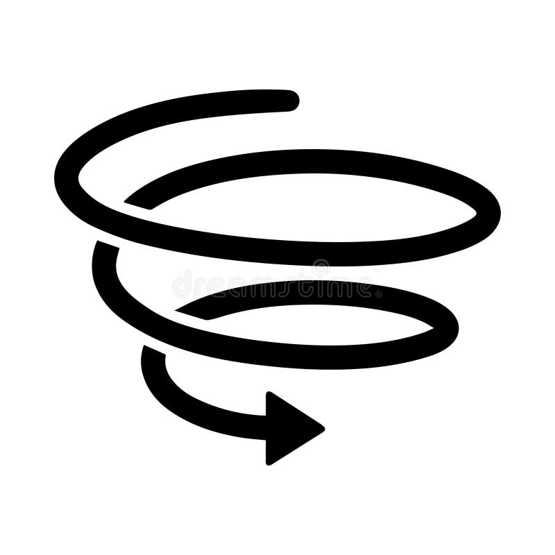 Spinning Spiral Down Arrow Icon Design in Flat Style. Stock Vector - Illustration of direction ...