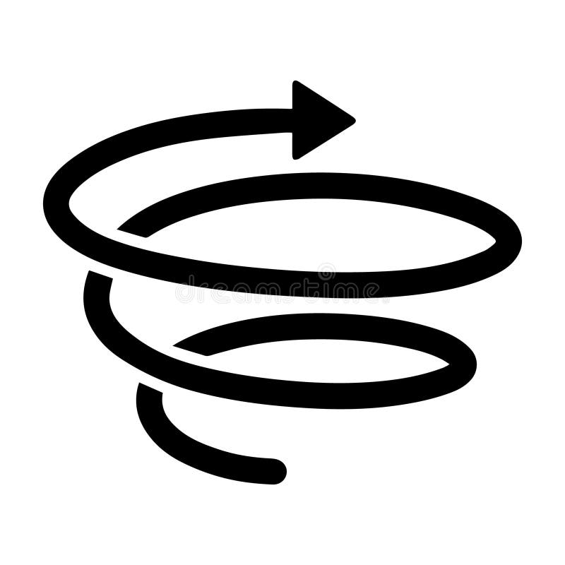 Spinning Spiral Up Arrow Icon Design in Flat Style. Stock Vector ...