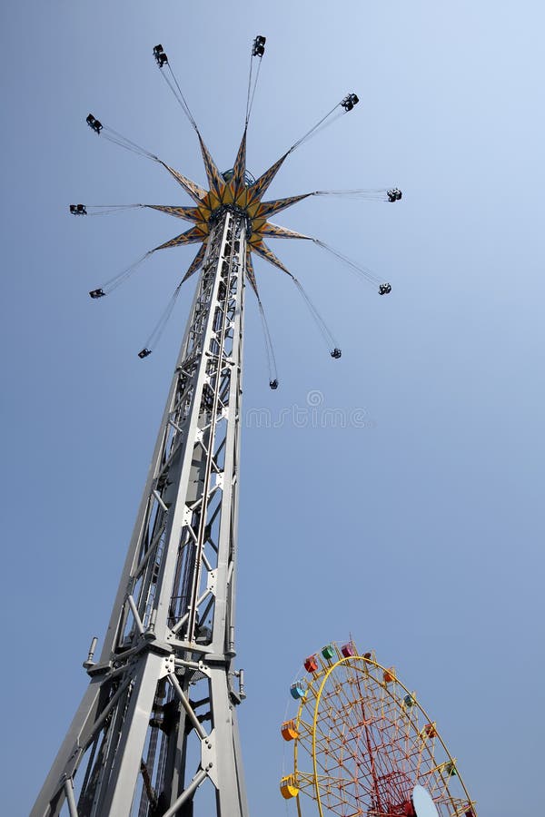Spinning Swing at Fairground Stock Image - Image of architecture ...