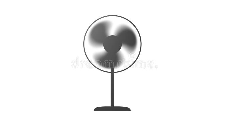 Spinning Table Fan. 2d Table Fan Isolate on White Background. Animated ...