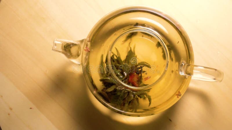 Spinning Teapot with Green Tea Inside Stock Footage - Video of china ...