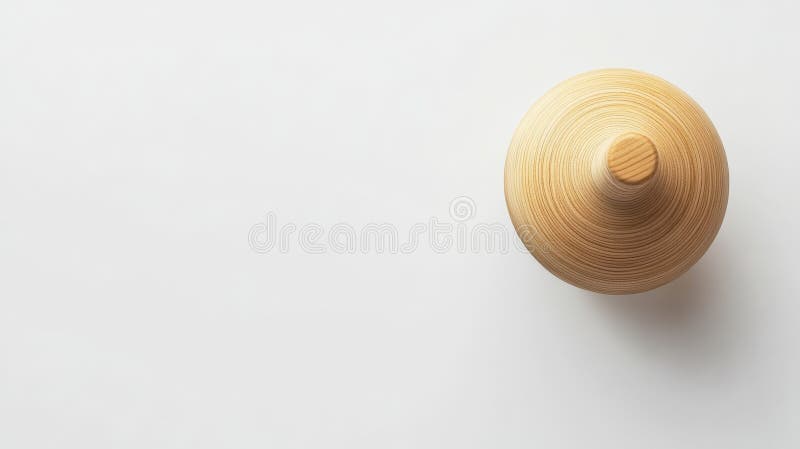 Spinning Top Aerial View Minimalist White Background with Copy Space ...