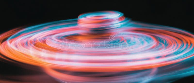 Spinning Top Creates Vibrant Motion Blur with Circular Patterns in ...