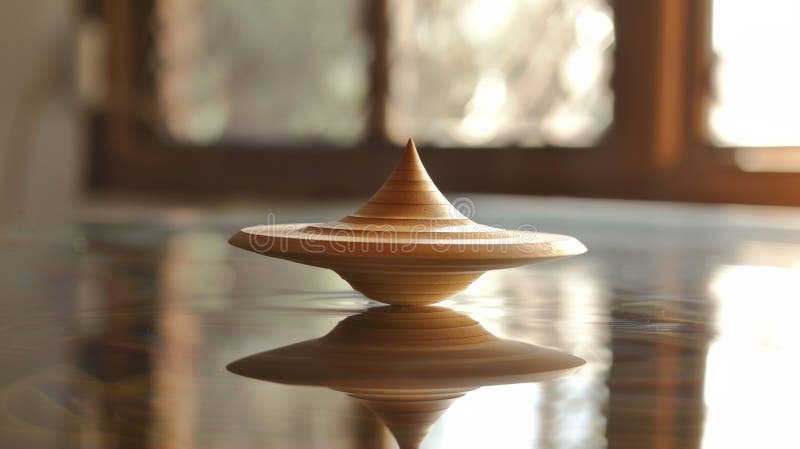A Spinning Top with a Weighted End Starts To Wobble Visually Depicting ...