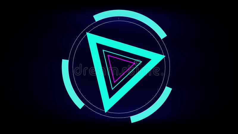 Spinning Triangles within a Circle on a Black Background. Stock Video ...