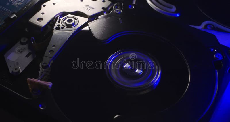 Spinning Up Hard Drive Reading Data and Stopping Hard Disk. Hard Drive ...
