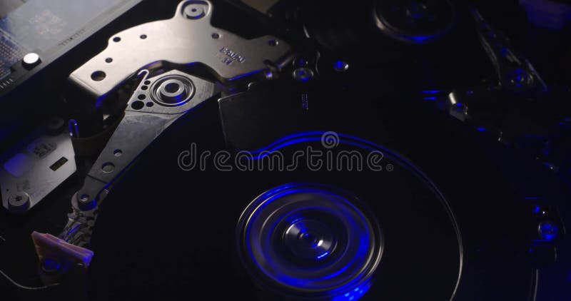 Spinning Up Hard Drive Reading Data and Stopping Hard Disk. Hard Drive ...