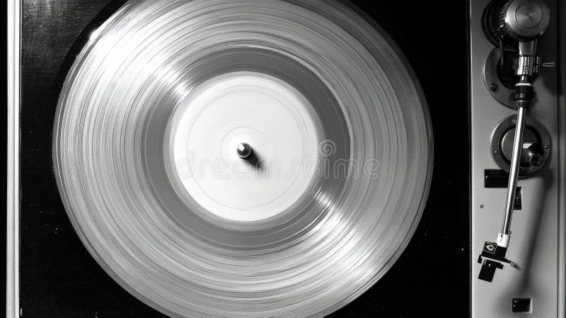 Spinning Vinyl Record on Turntable Capturing Retro Audio Experience ...