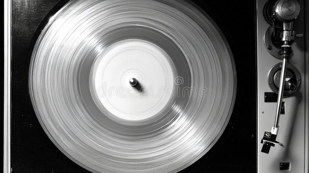 Spinning Vinyl Record on Turntable Capturing Retro Audio Experience ...