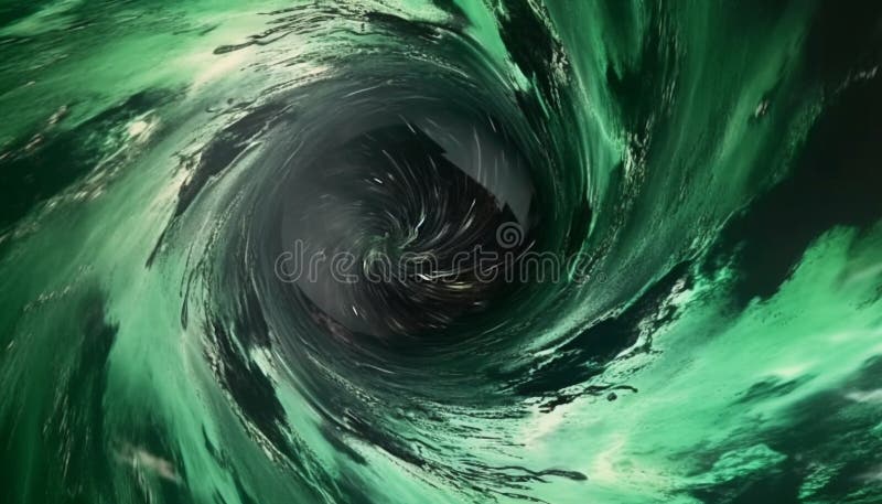 Spinning Vortex of Blue Water in Deep Underwater Galaxy Landscape ...