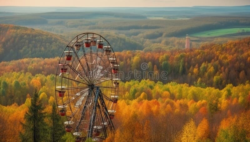 Spinning Wheel of Autumn Colors, High Up Generated by AI Stock Photo ...