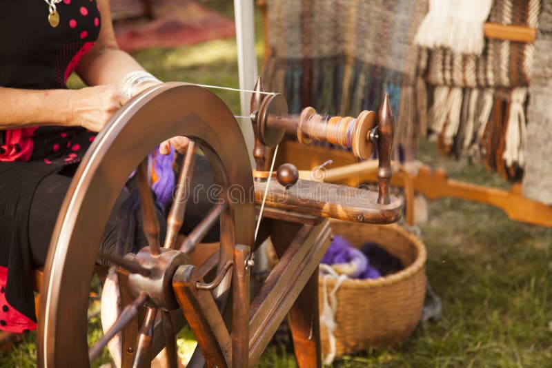 Spinning wheel stock image. Image of wheel, woman, yarn - 45068439