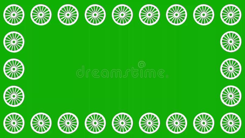 Spinning Wheels Frame Motion Graphics with Green Screen Background ...