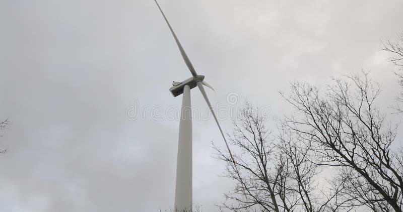Spinning Wind Power Plant Electric Generator in the Mountains Stock ...