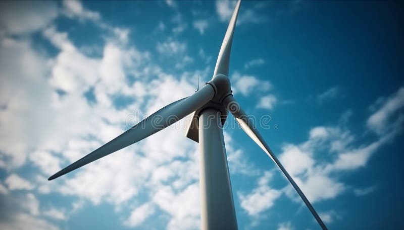 Spinning Wind Turbine Generates Sustainable Power for a Green Future ...