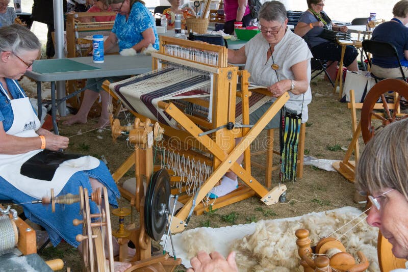 Spinning Wool at the Kingston Sheepdog Trials Editorial Stock Image ...