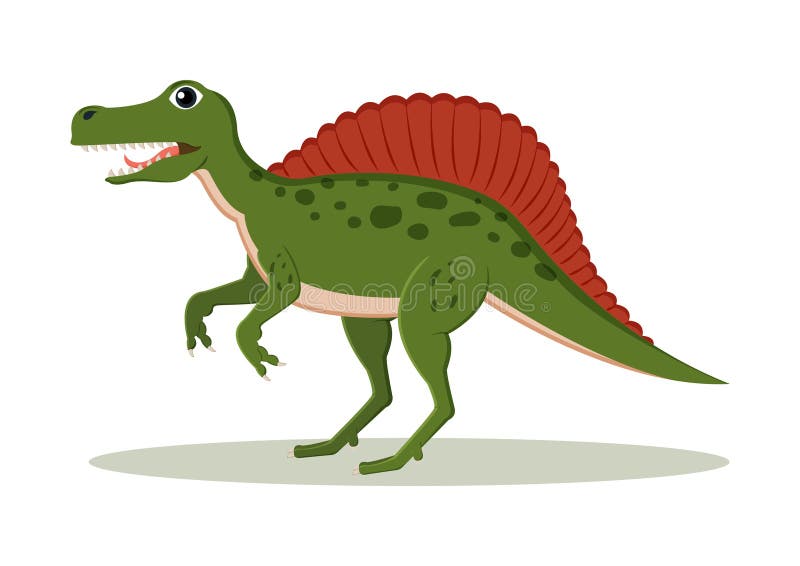 Spinosaurus Dinosaur Cartoon Character Vector Illustration Stock Vector ...