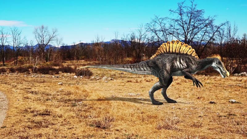 Spinosaurus Dinosaurs Jurassic Animated Background 3D Rendering ...