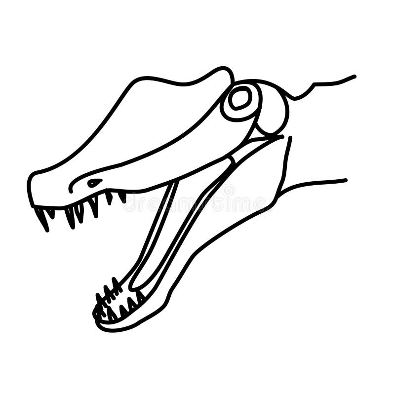 Spinosaurus Icon. Doodle Hand Drawn or Black Outline Icon Style Stock Illustration ...