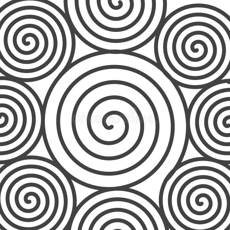 Set of Spiral and Swirl Motion Elements, Black Isolated Objects Vector ...