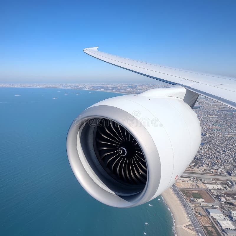 A Spiral Abstract Background with an Airplane Engine Theme. Stock Image ...