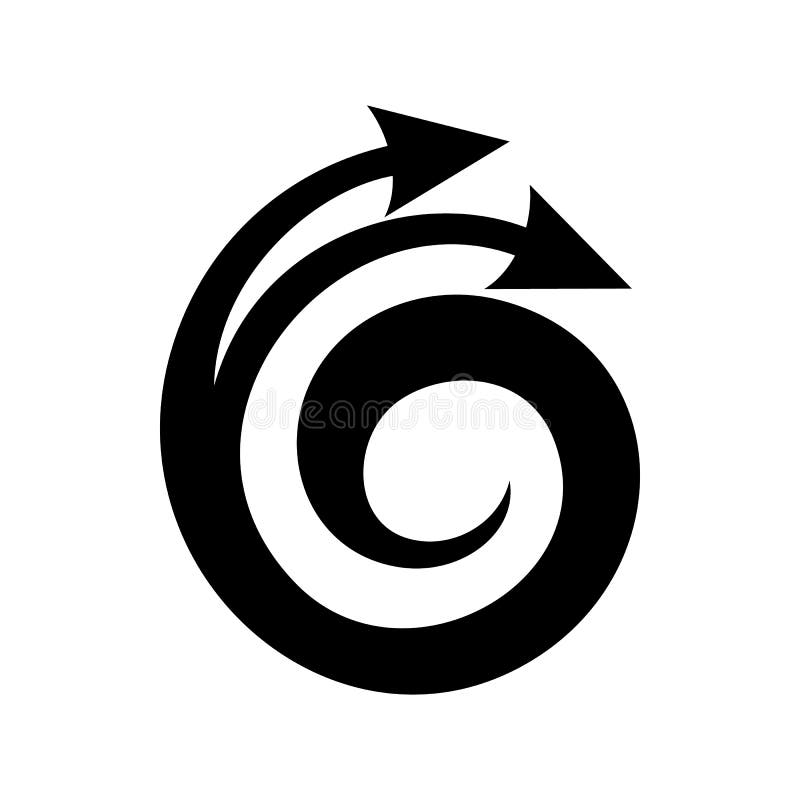 Spiral Arrow, Design Element Icon, Simple Style Stock Vector ...