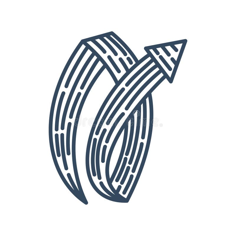 Spiral Arrow Direction Collection Vector Outline Stock Vector ...