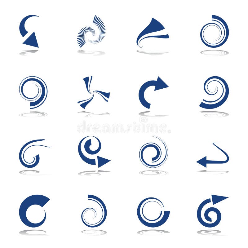 Spiral and Arrow Icons. Design Elements Set Stock Vector - Illustration ...