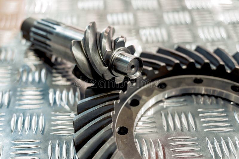 Conical helical gearing. stock image. Image of gearing - 120218131