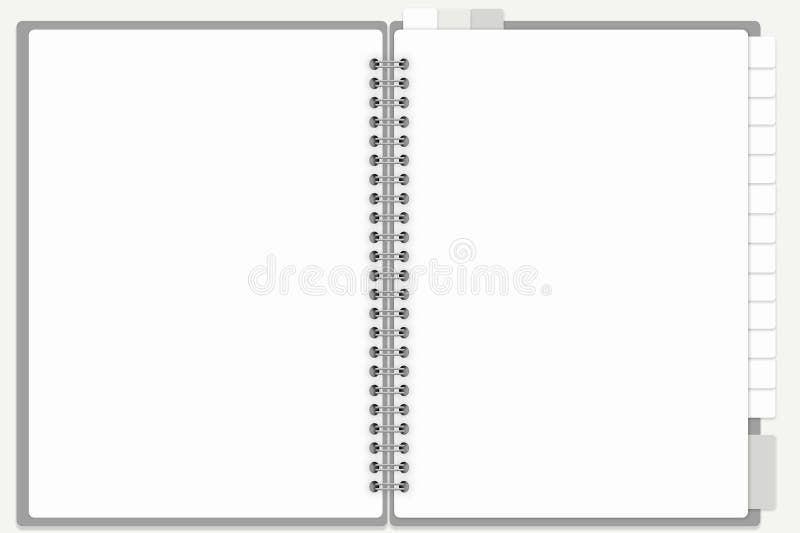 Spiral Binder Notebook, Journal Mockup Template with White Paper. Blank ...