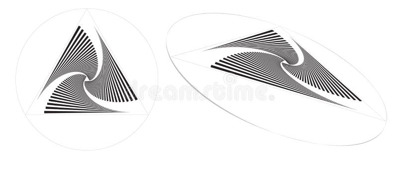 Spiral with Black Lines in Triangle As Dynamic Abstract Vector ...