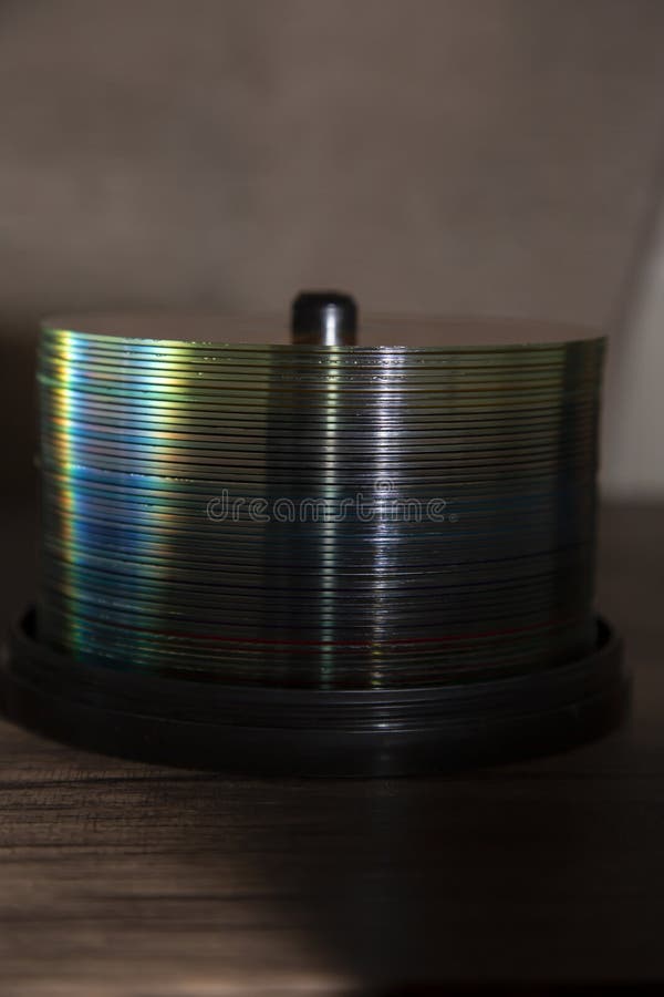 Spiral of Blank CDs stock photo. Image of computer, archive - 149004304